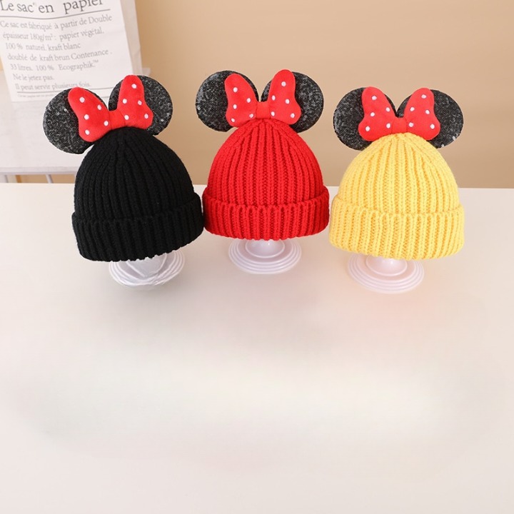 Bonnet en laine Minnie pour enfants • Petites Pirates